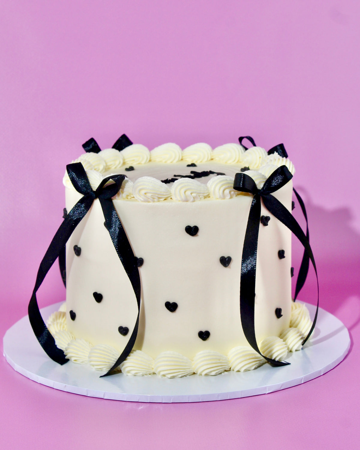 Monochrome Cake of Hearts | Chic Black & White Design | Amy's Bakehouse ...