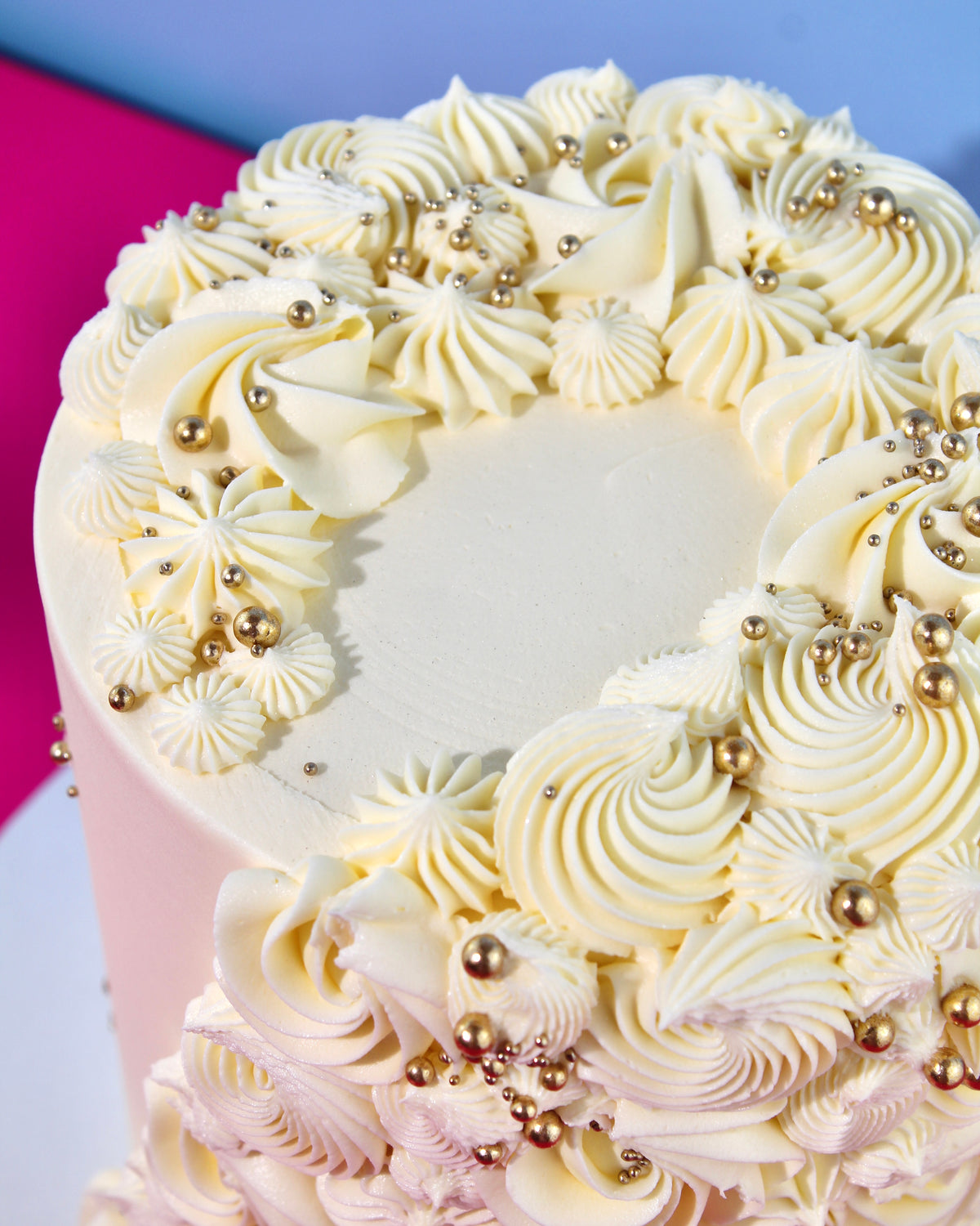 Ivory Cascade Cake | Elegant Buttercream Celebration Cake | Amy's ...