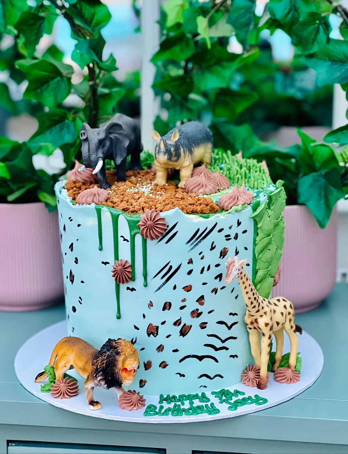 Zoo Animal Birthday Cake